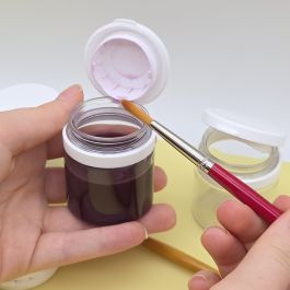 50ml Clear Plastic Paint Pot with White Flip Top Lid