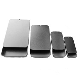 Set of 4 x Rectangular Tins with Slider Lid 10ml/20ml/40ml/50ml
